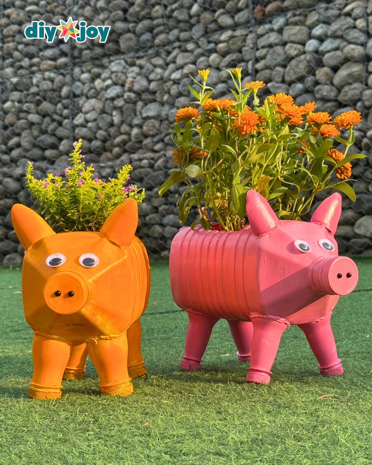 Plastic Bottle Crafts | DIY Pig Planter - DIY Joy